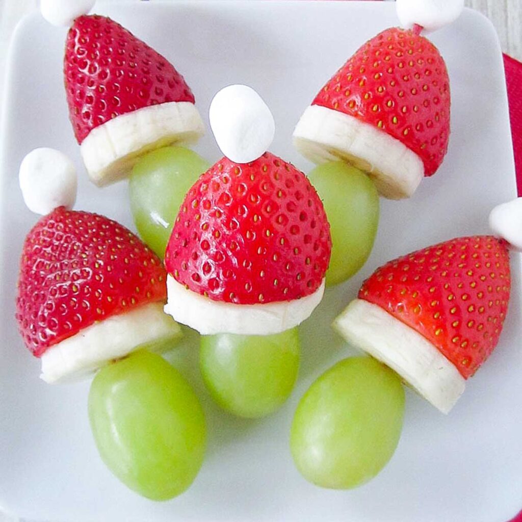 Grinch Fruit Kabobs