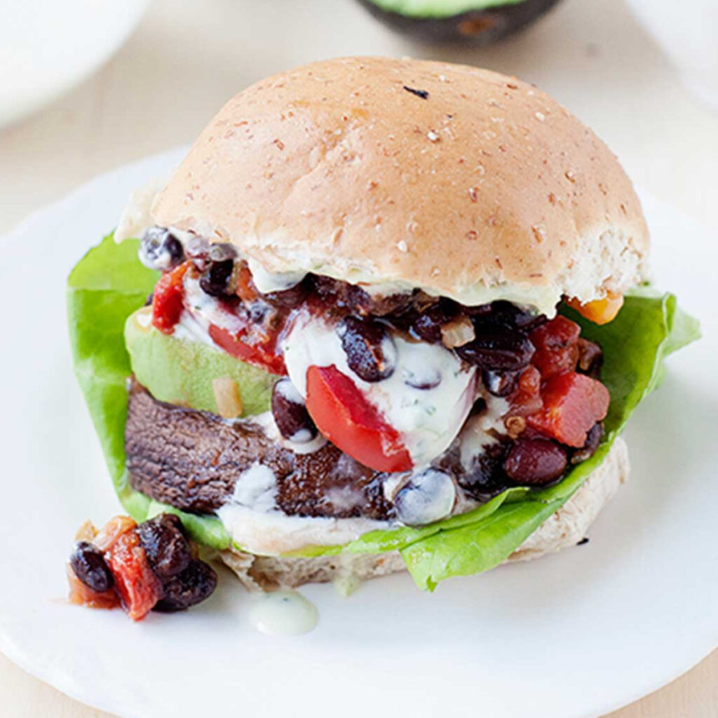 Loaded Grilled Portobello Mushroom Burger | Laura Fuentes