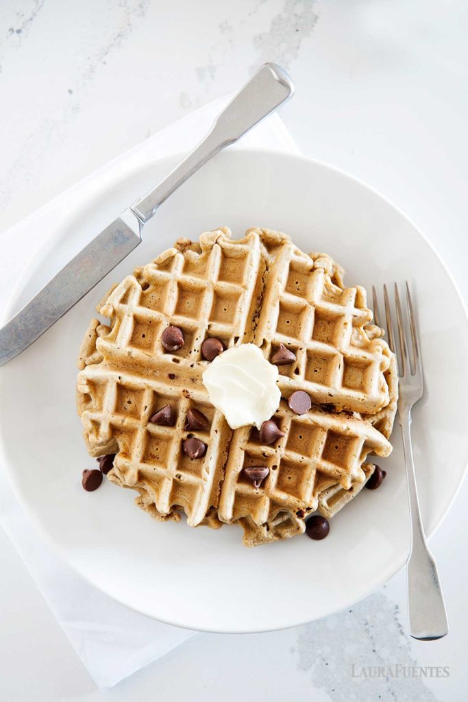 Fluffy Chocolate Chip Waffles | Laura Fuentes