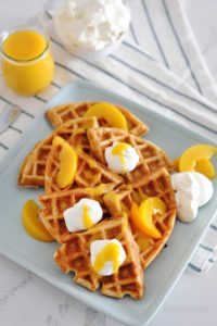 Homemade Peaches & Cream Waffles | Laura Fuentes