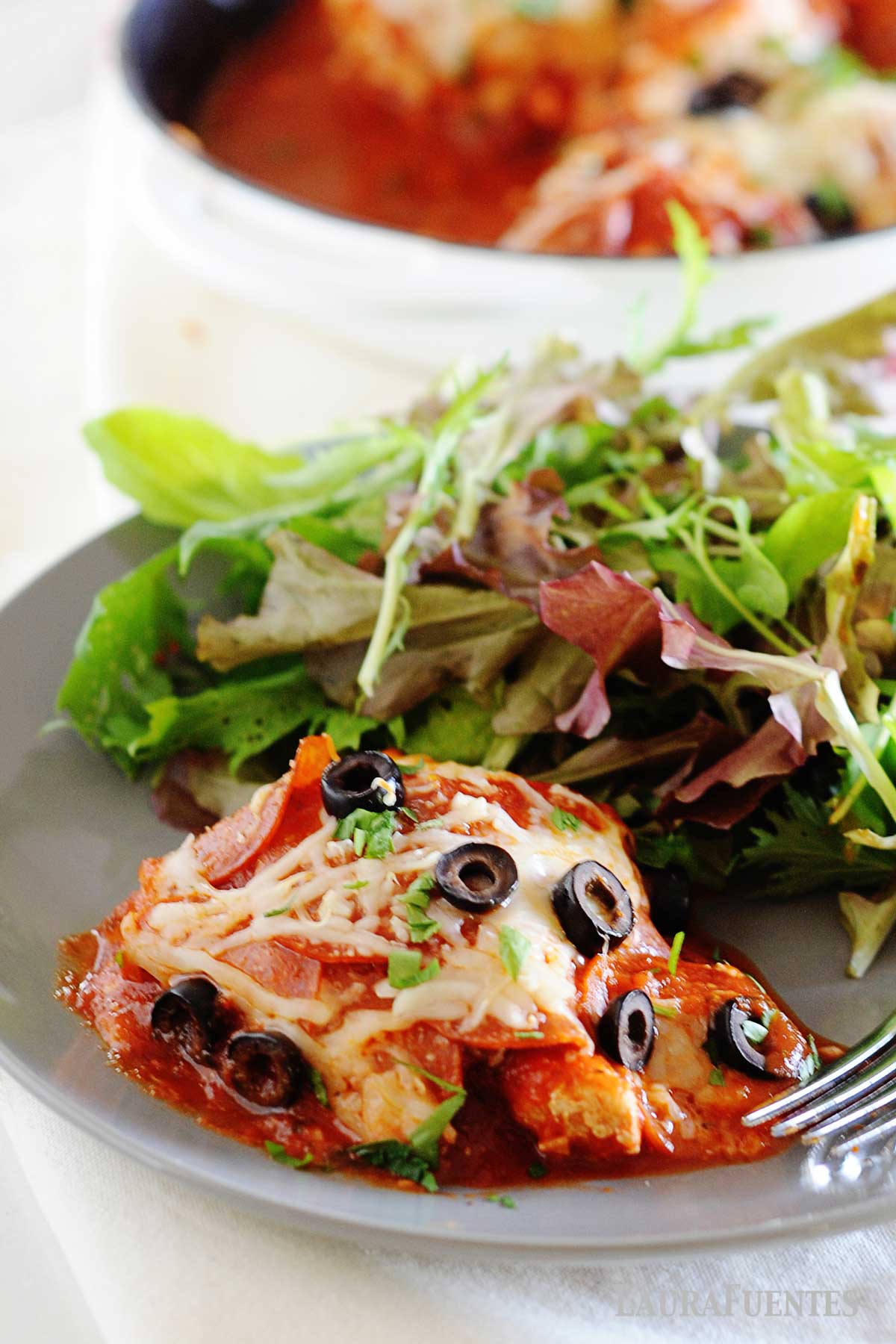 Pepperoni Pizza Chicken Recipe | Laura Fuentes