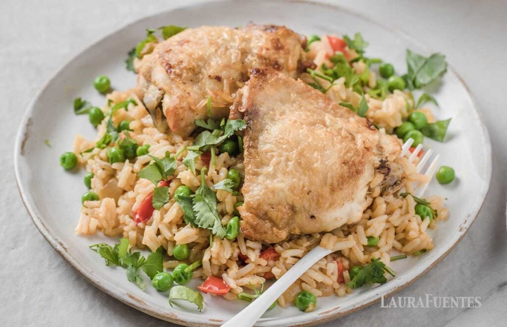 Skillet Spanish Chicken and Rice Recipe | Laura Fuentes