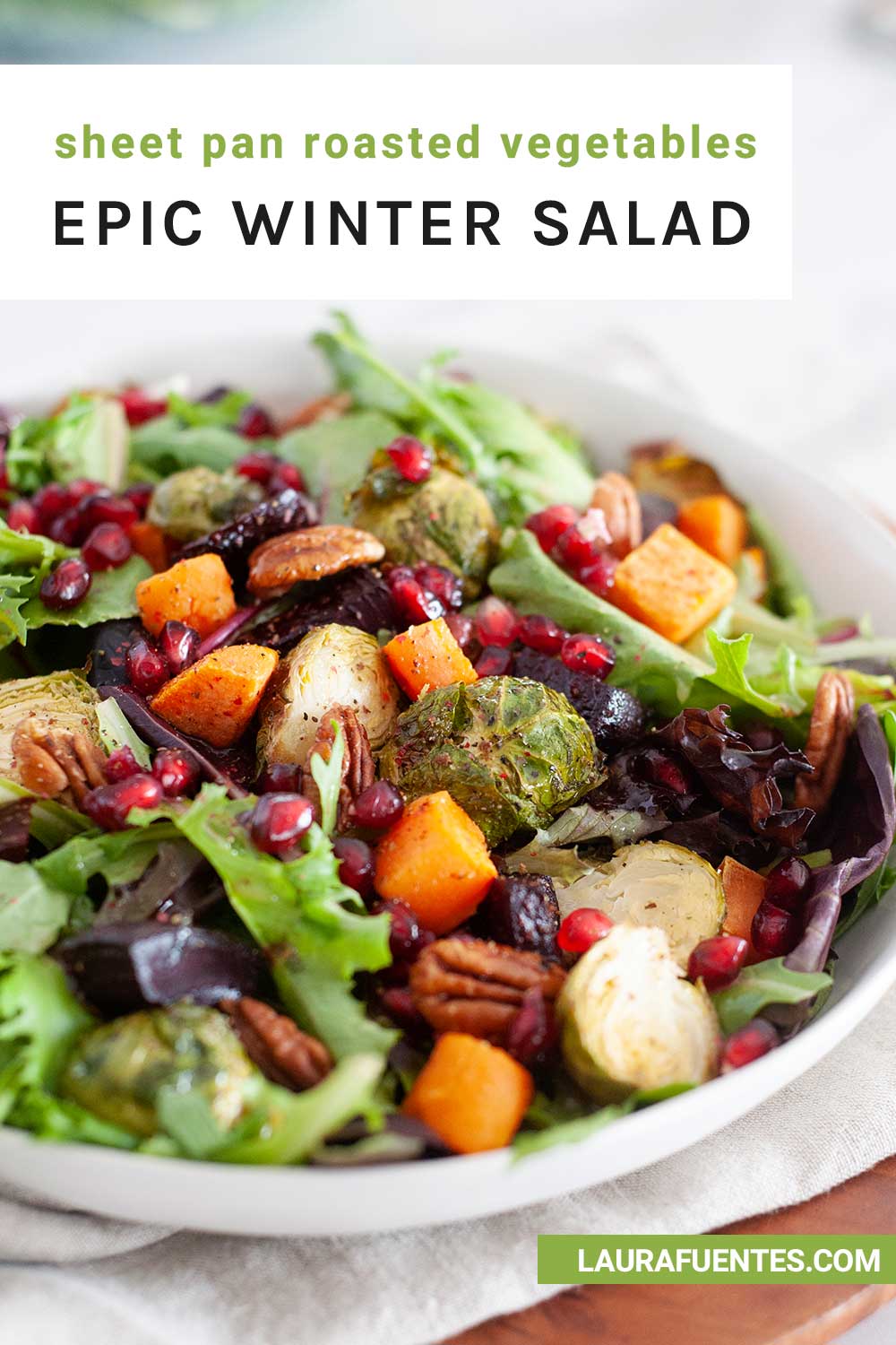 Winter Salad with Roasted Vegetables & Maple Dijon Vinaigrette