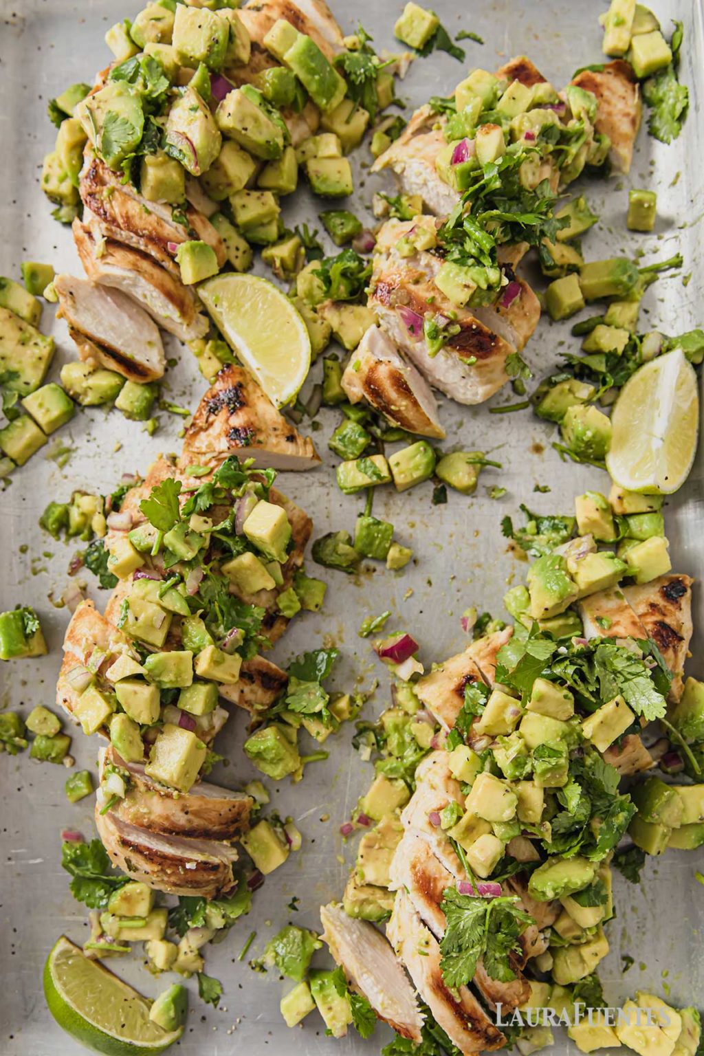 Cilantro Lime Chicken with Avocado Salsa | Laura Fuentes
