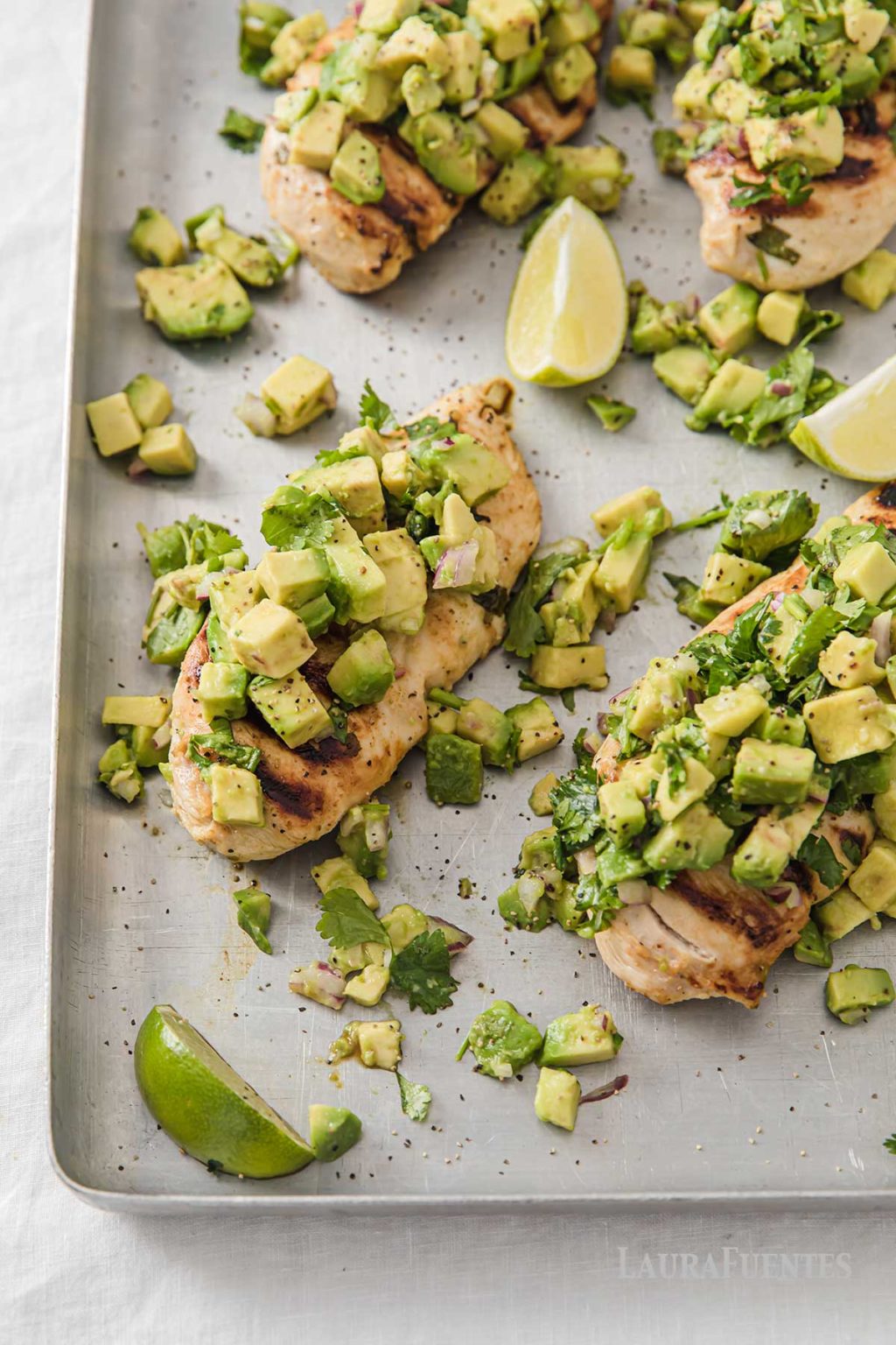 Cilantro Lime Chicken with Avocado Salsa | Laura Fuentes