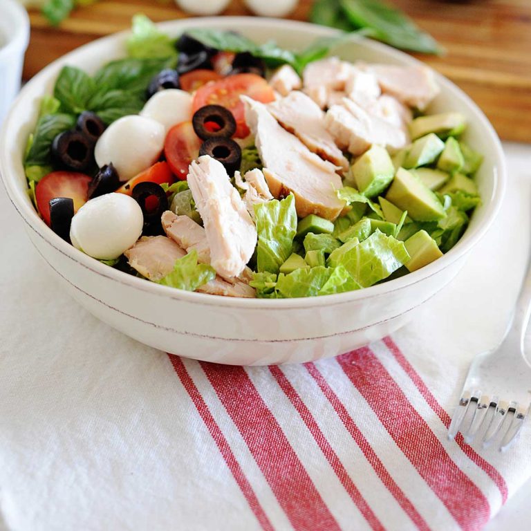 Chicken Caprese Salad with Avocado | Laura Fuentes