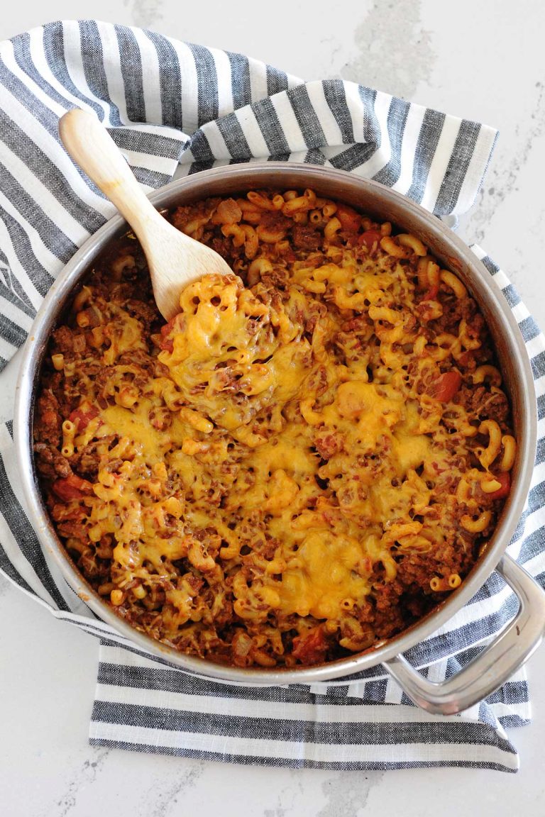 One Pot Cheesy American Beef Goulash | Laura Fuentes