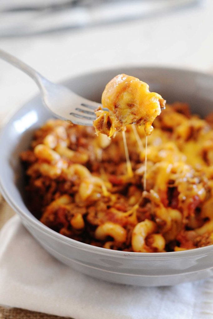One Pot Cheesy American Beef Goulash | Laura Fuentes