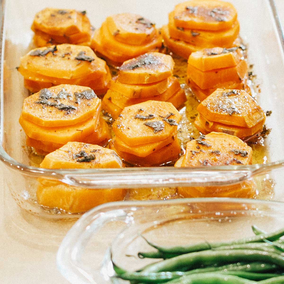 Easy Roasted Sweet Potato Stacks