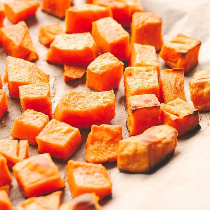 Crispy Roasted Sweet Potato Cubes | Laura Fuentes