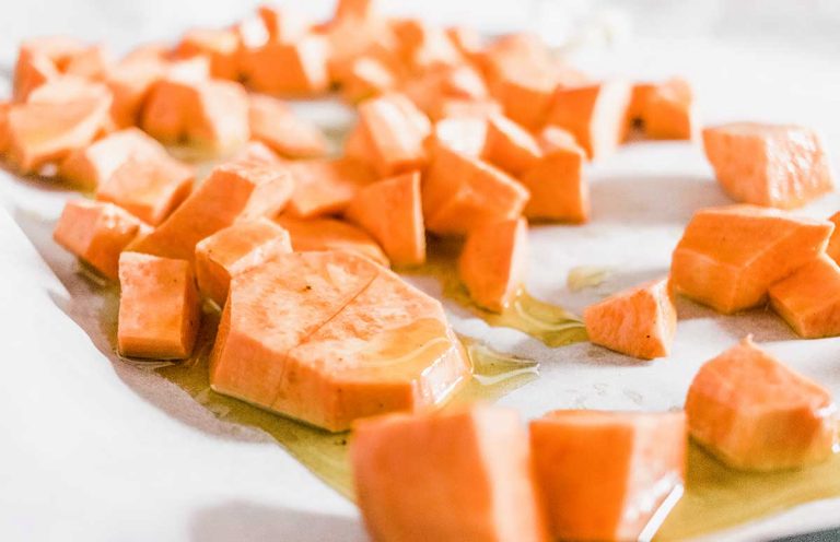 Crispy Roasted Sweet Potato Cubes | Laura Fuentes