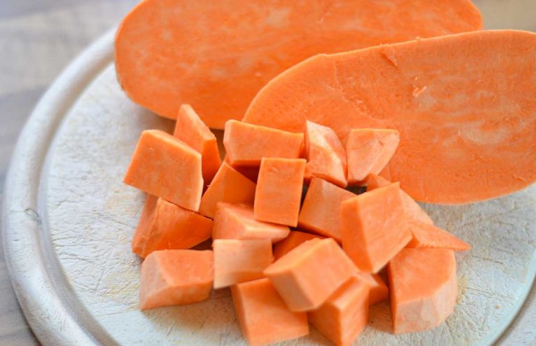 Crispy Roasted Sweet Potato Cubes | Laura Fuentes