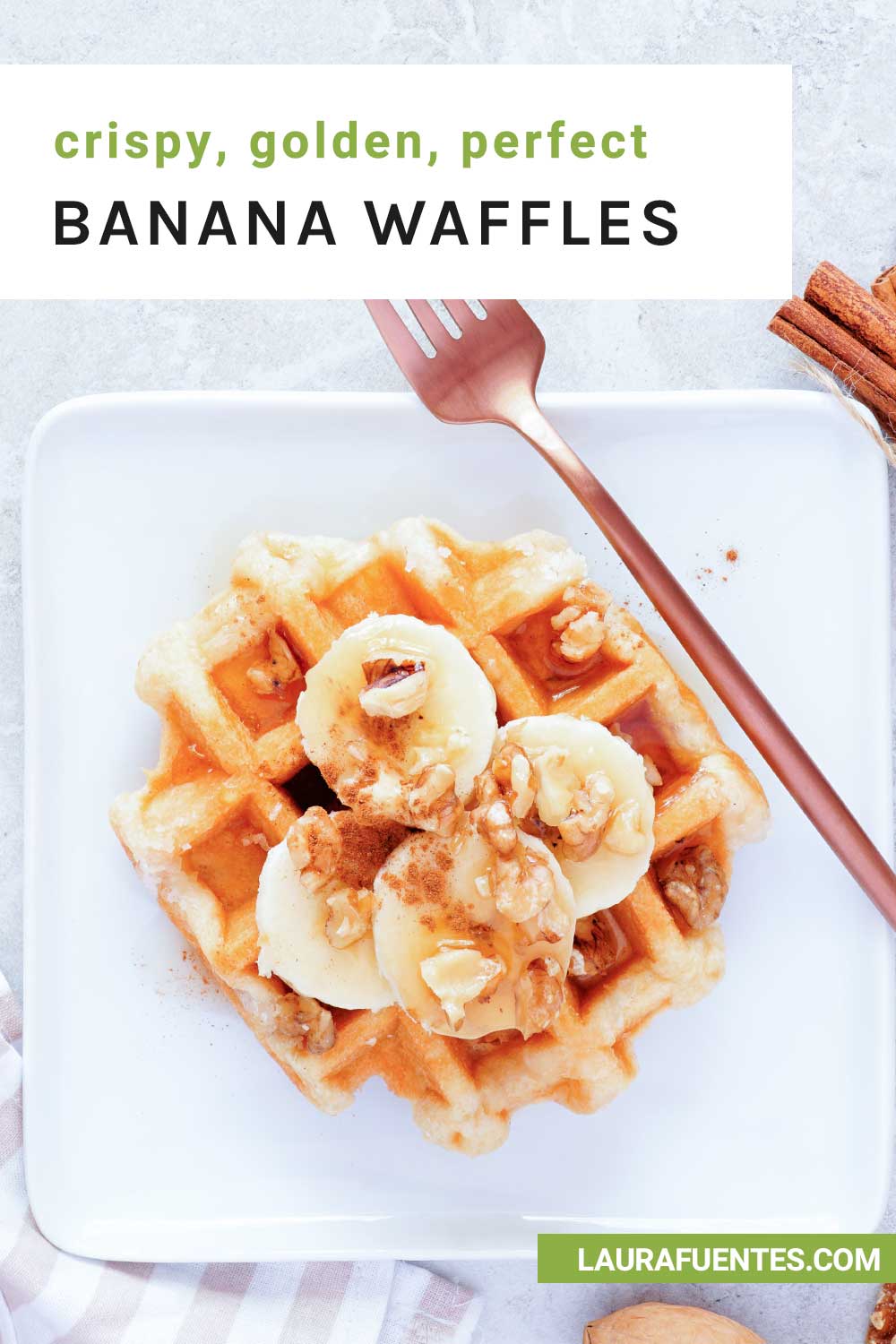 The BEST Banana Waffles at Home! | Laura Fuentes