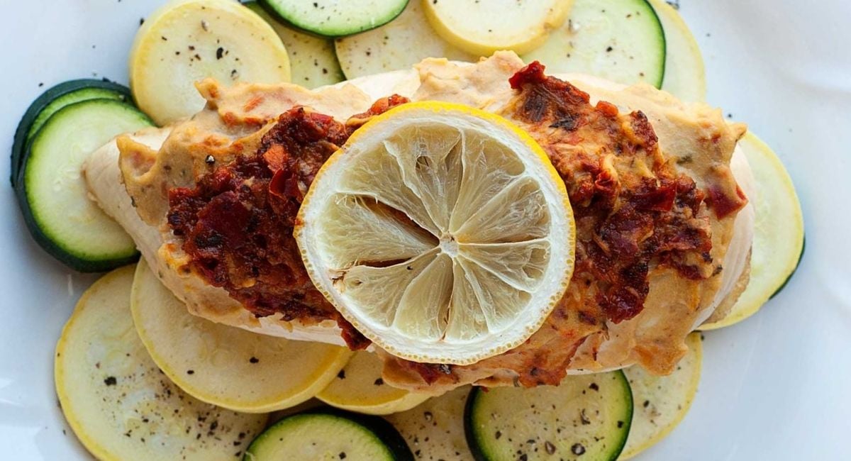 Juicy Baked Hummus Chicken