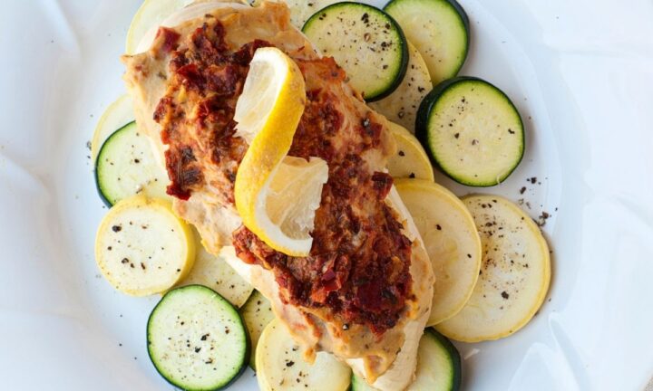 Juicy Baked Hummus Chicken