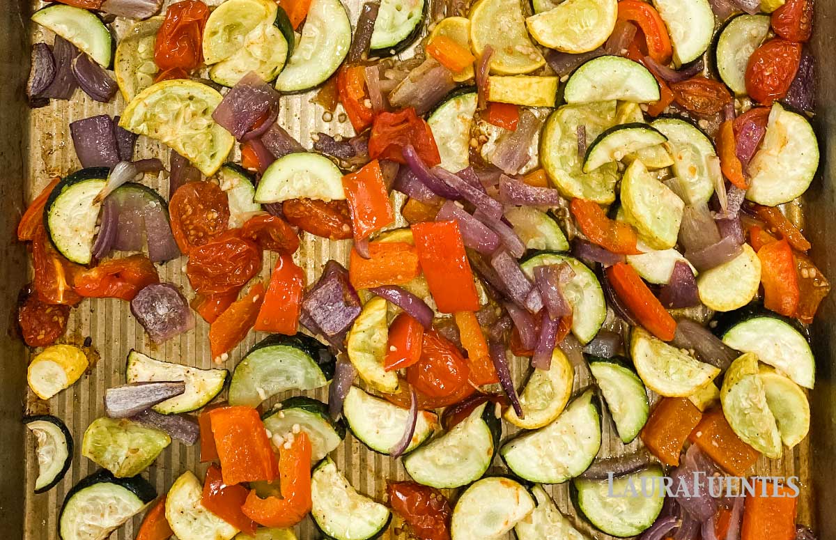 Sheet Pan Roasted Summer Vegetables | Laura Fuentes