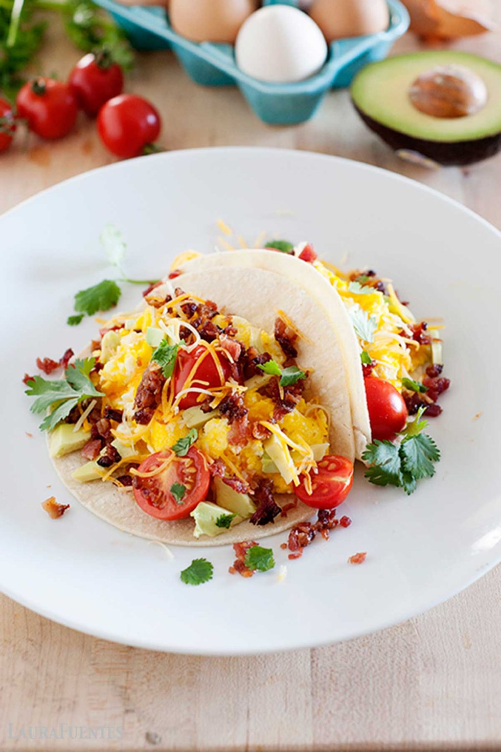 Classic Bacon & Egg Breakfast Tacos | Laura Fuentes