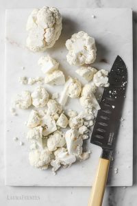 How to Cut Cauliflower into Florets (less waste!) | Laura Fuentes