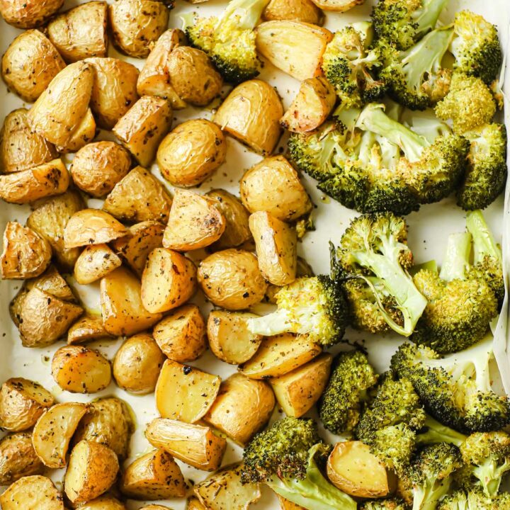 Roasted Potatoes and Broccoli 2 sides in 1! | Laura Fuentes