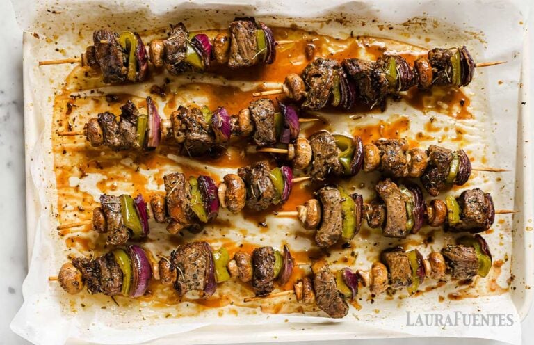 EPIC Juicy Oven Beef Kabobs | Laura Fuentes