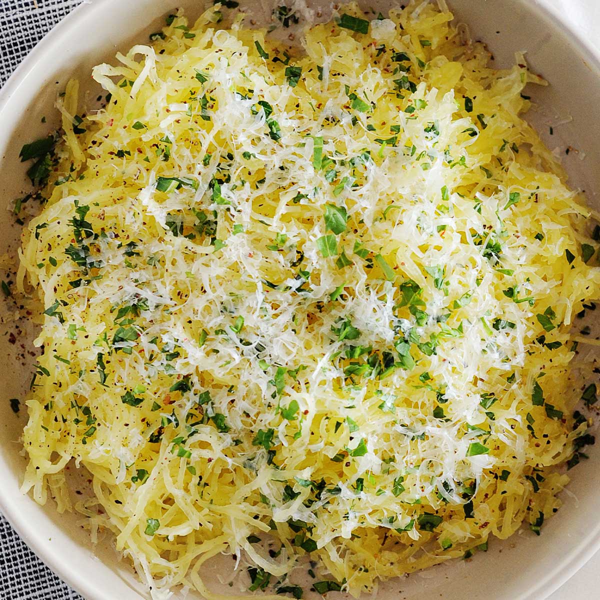 Easy Garlic Parmesan Spaghetti Squash | Laura Fuentes