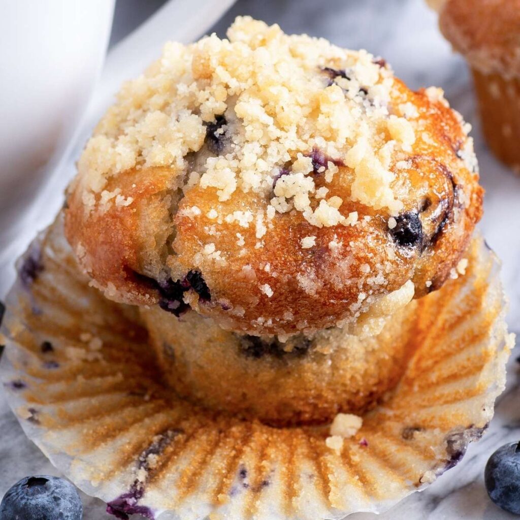 Blueberry Coffee Cake Muffins with Streusel Topping