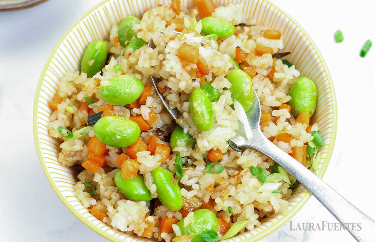 Easy Edamame Fried Rice | Laura Fuentes
