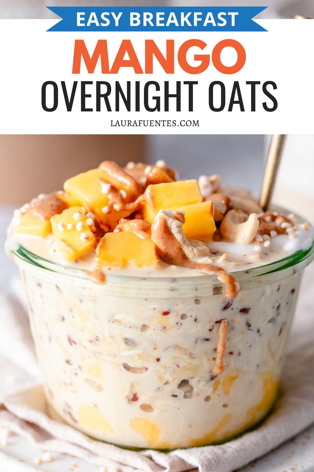 Mango Overnight Oats {Fresh or Frozen}