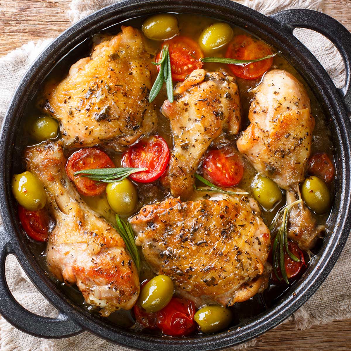 Basque Chicken Thighs (Skillet Recipe)