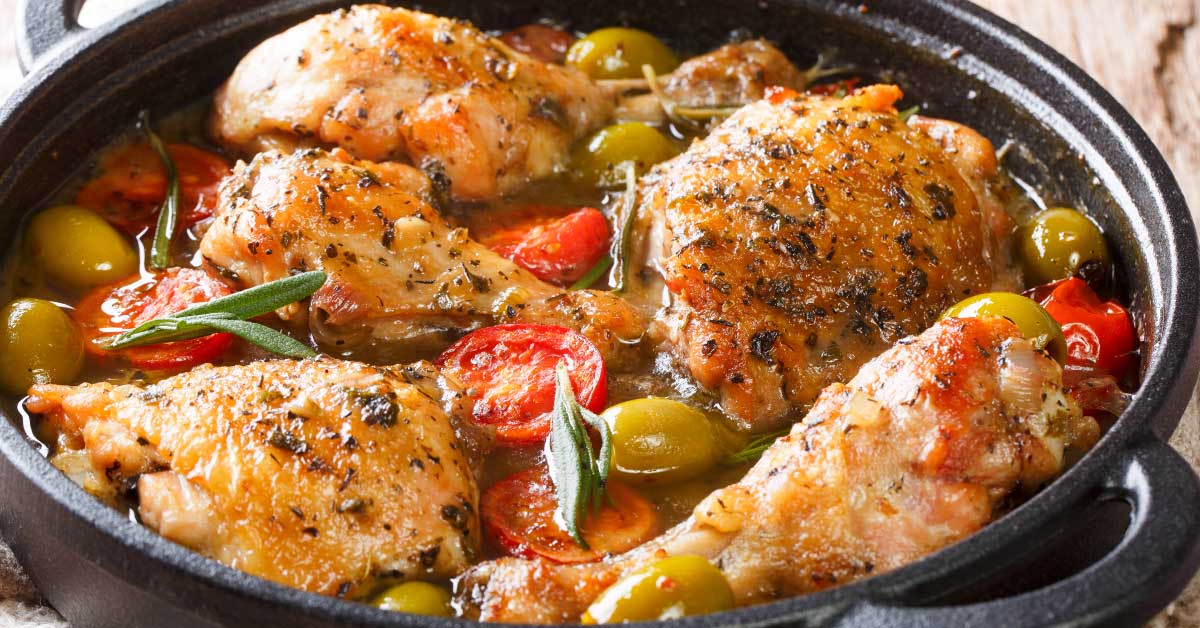 Basque Chicken Thighs (Skillet Recipe)