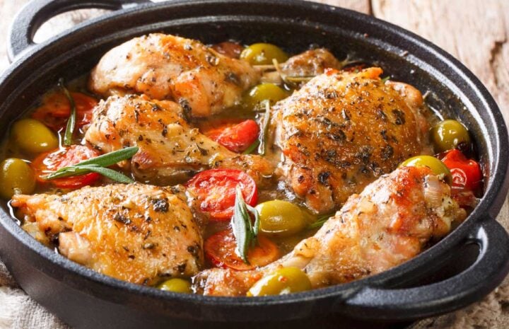 Basque Chicken Thighs (Skillet Recipe)
