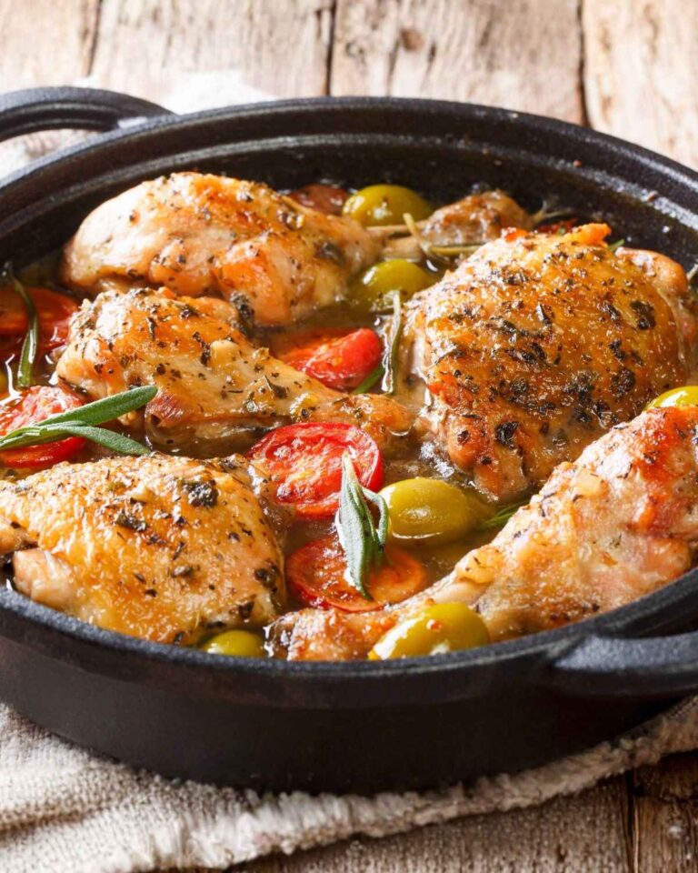 Basque Chicken Thighs (Skillet Recipe)