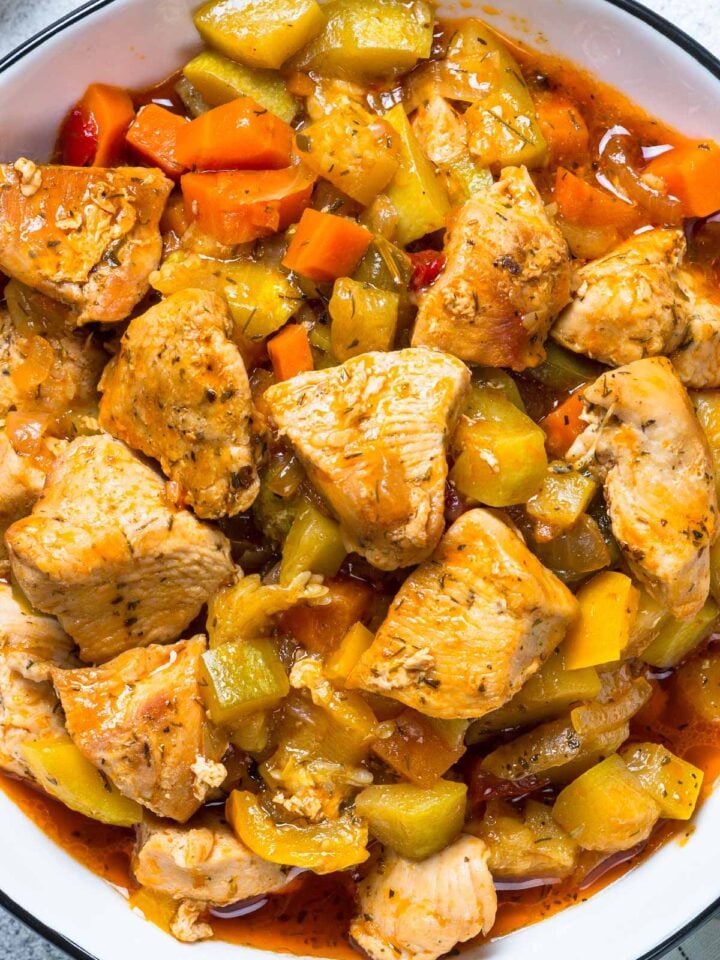 Basque Chicken Thighs (Skillet Recipe)