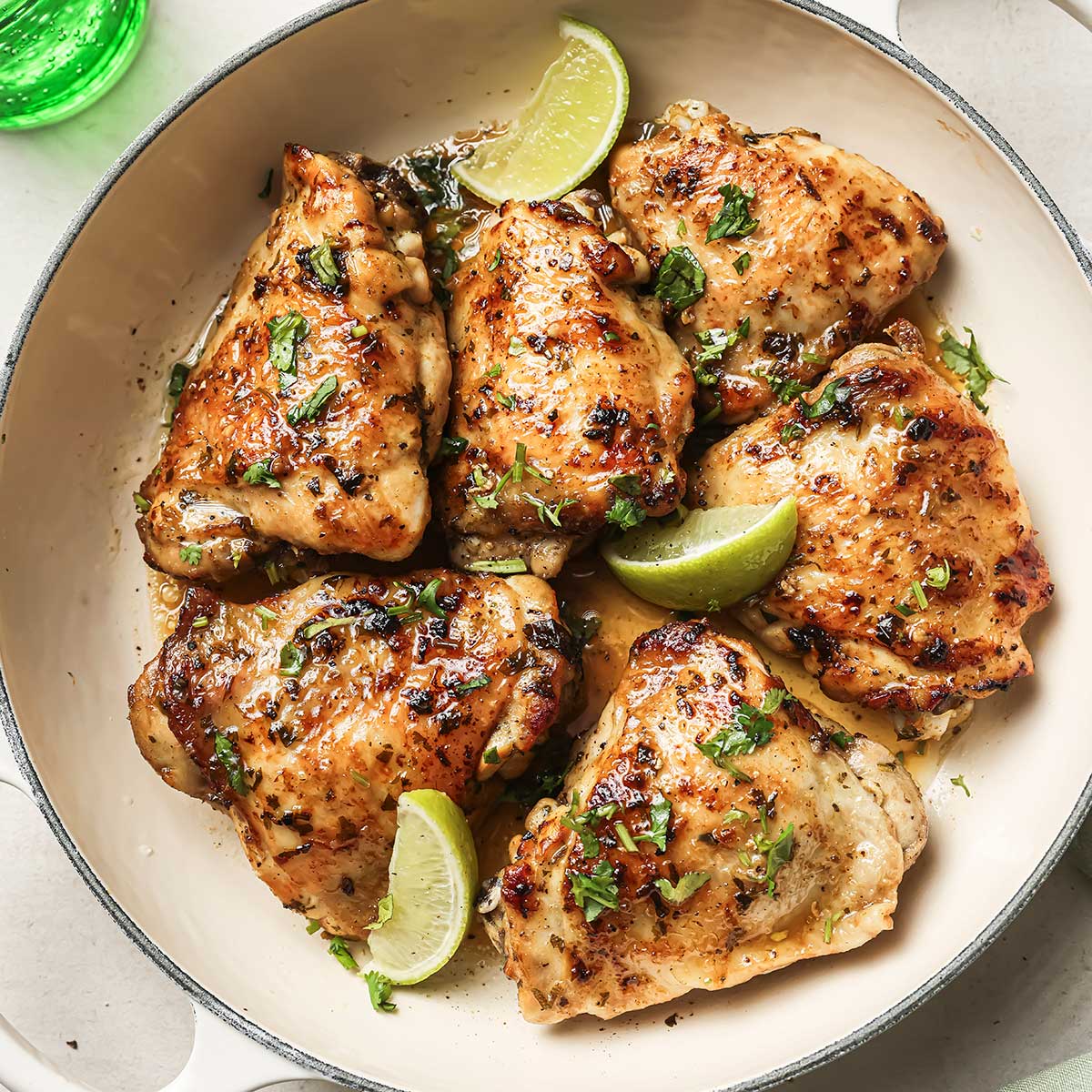 Cilantro Lime Chicken Thighs With Crispy Skin