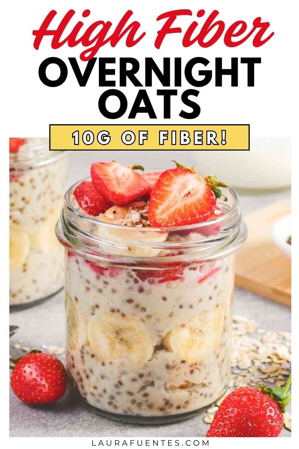 High Fiber Overnight Oats Recipe (10g Fiber)
